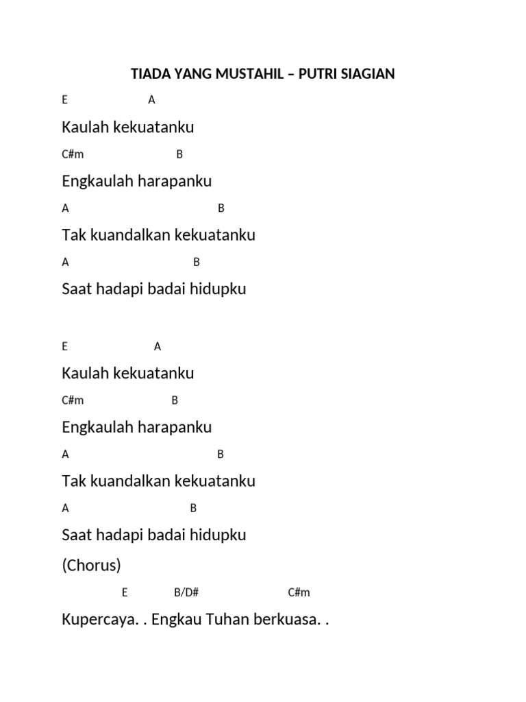 Tiada Yang Mustahil | PDF