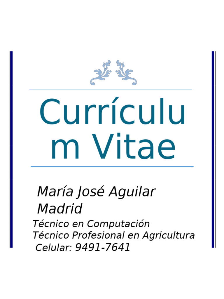 CV de María José Aguilar en Agricultura | PDF