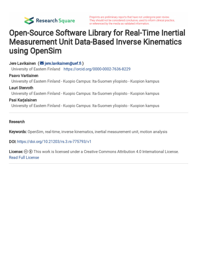 Open-Source Software Library For Real-Time Inertia | PDF