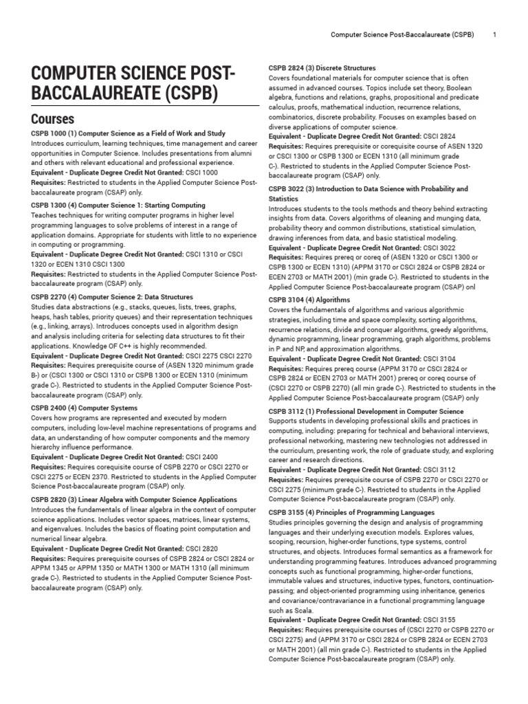 Colorado CS Courses | PDF