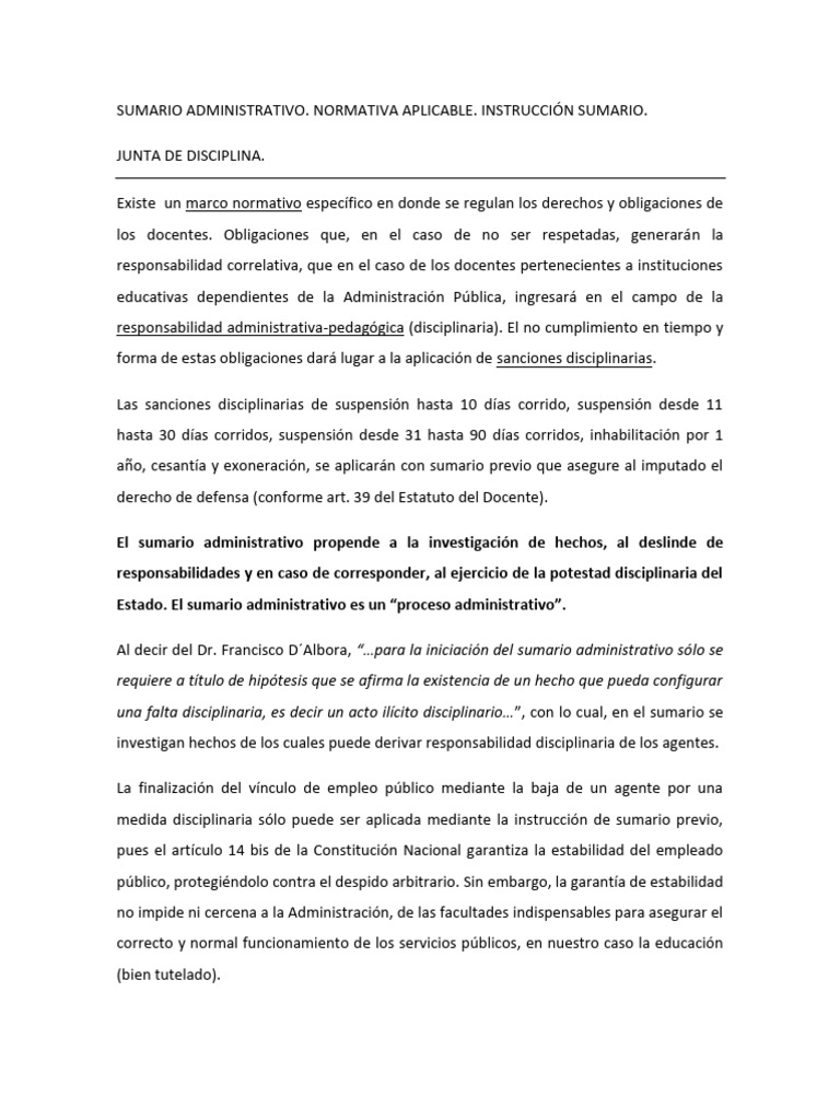 Sumario Administrativo | PDF