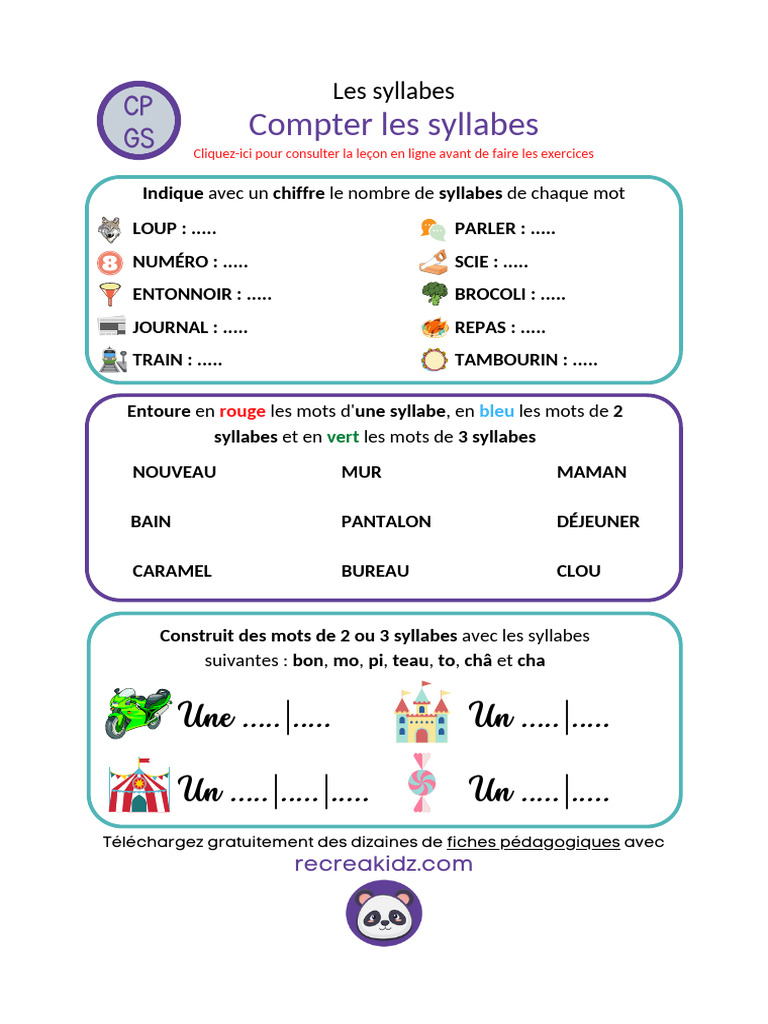 Compter Les Syllabes | PDF