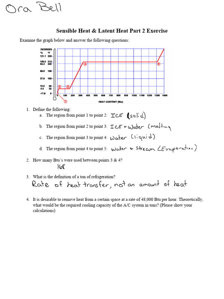 Sensible Heat & Latent Heat Part 2 Exercise | PDF