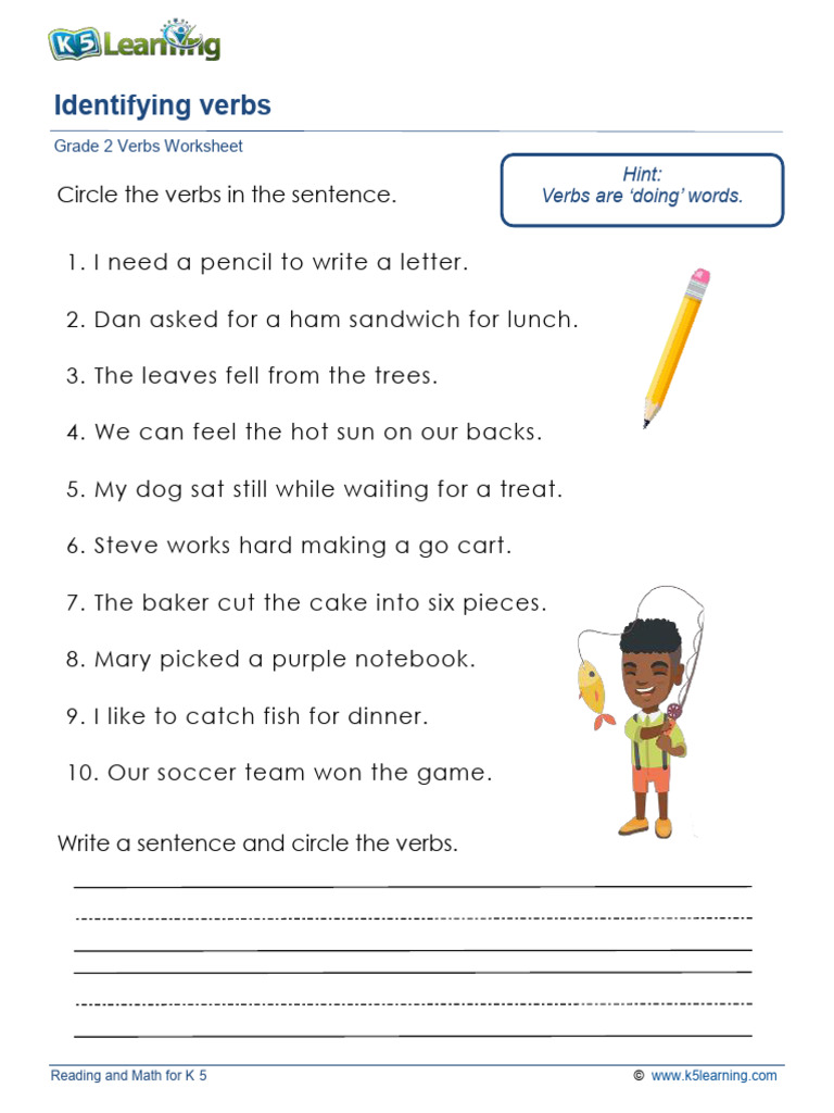 Grammar Worksheet Grade 2 Verbs 1 | PDF