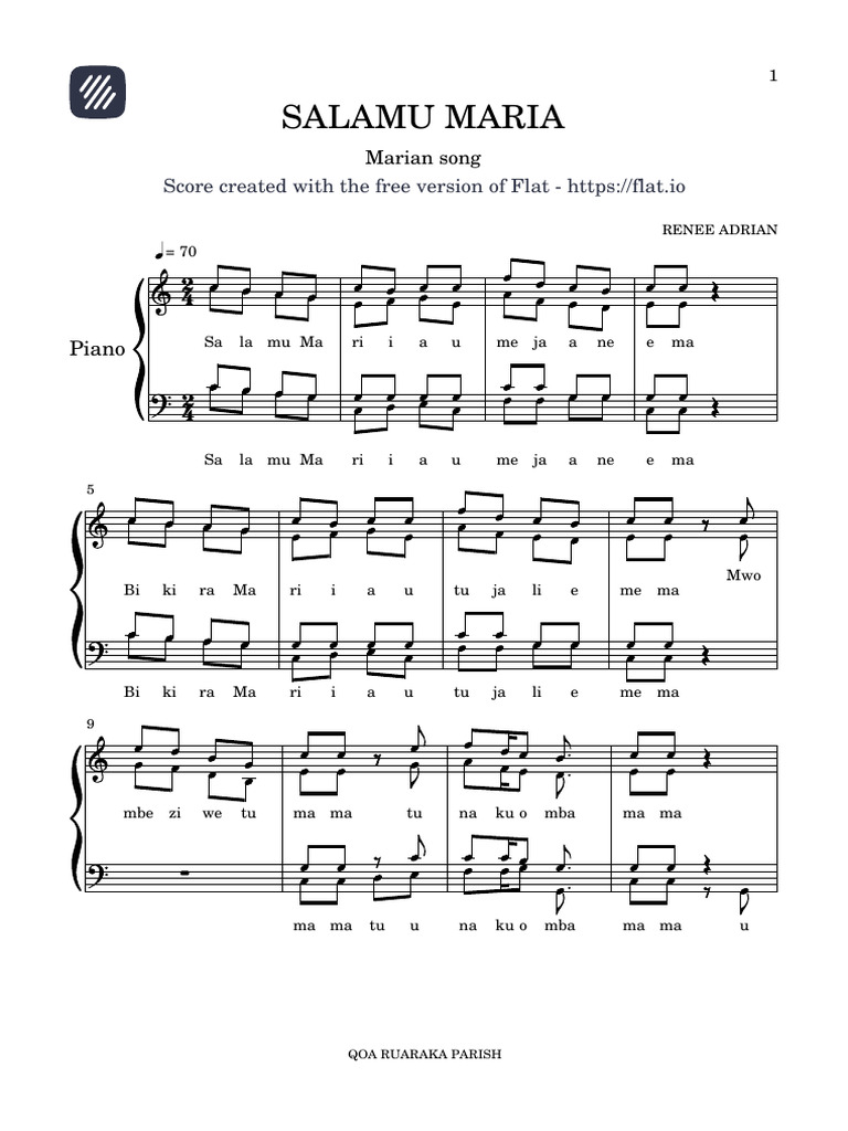 Salamu Maria Song Score | PDF