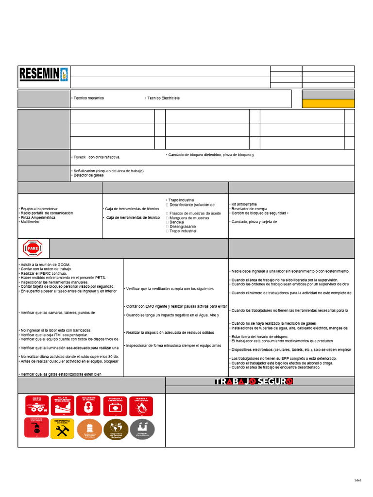 PETS-RES-MAN-COP-006 Correctivo Menor Del Sistema Electrico. | PDF | Factores humanos y ...