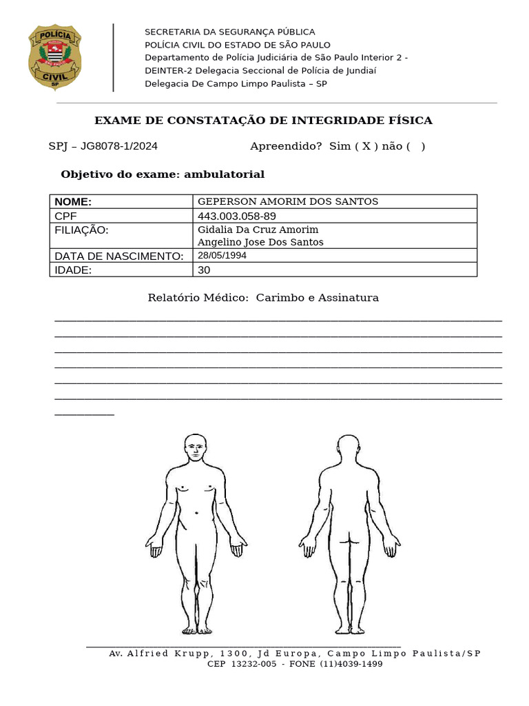 Boneco para Exame Medico | PDF