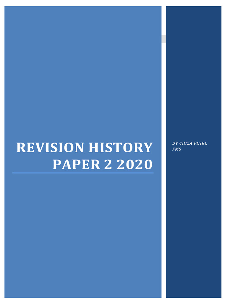 Revised History Paper 2 New Syllabus 2020 | PDF
