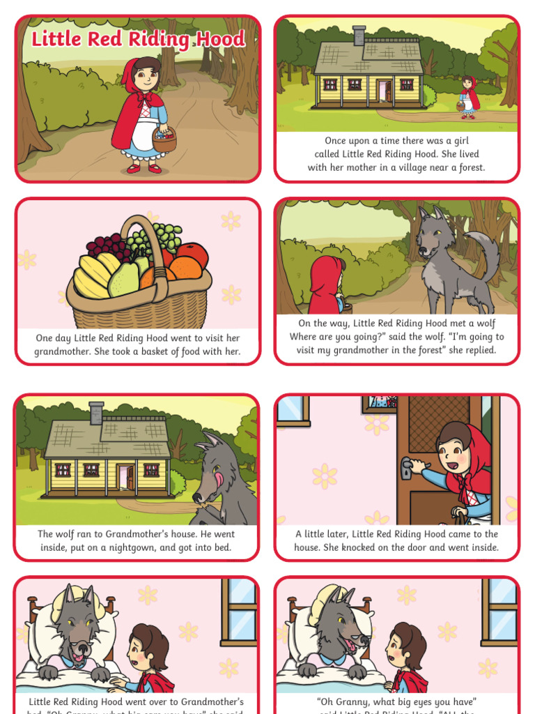T T 5298 Little Red Riding Hood Story Cards 4 Per A4 Ver 2 | PDF ...