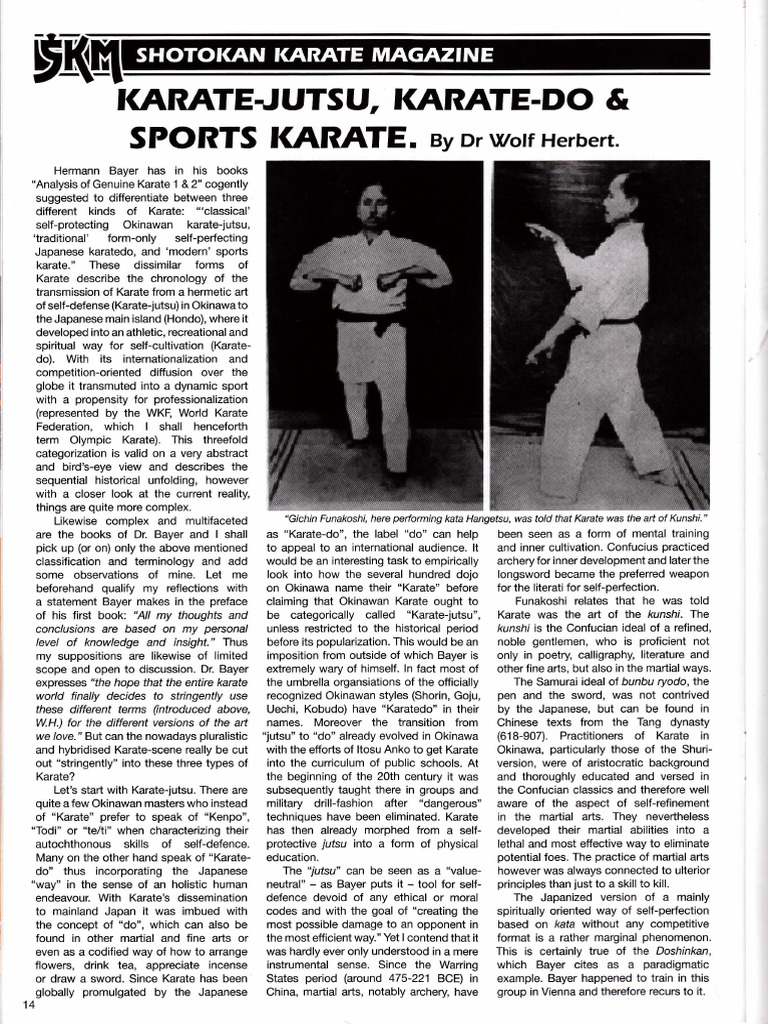Karate Jutsu Karate Do and Sports Karate | PDF