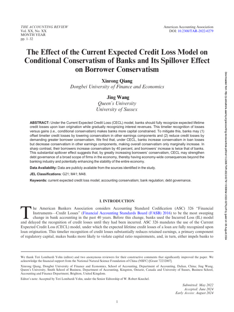 The Effect of The Current Expected Credit Loss Model On Conditional ...