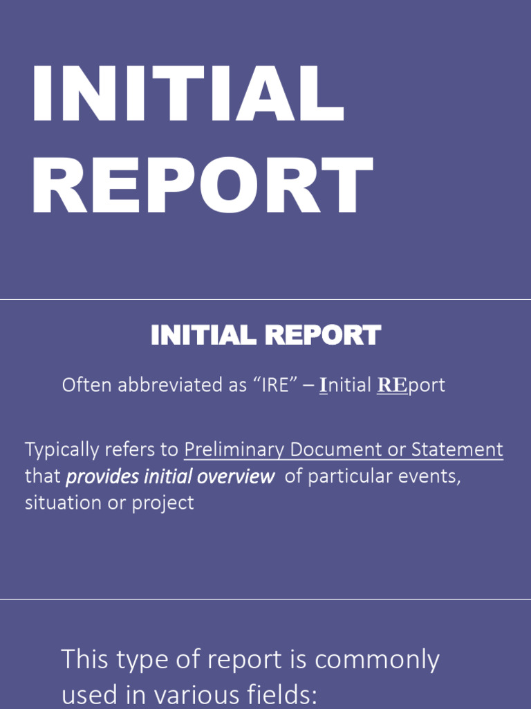 Initial Report | PDF