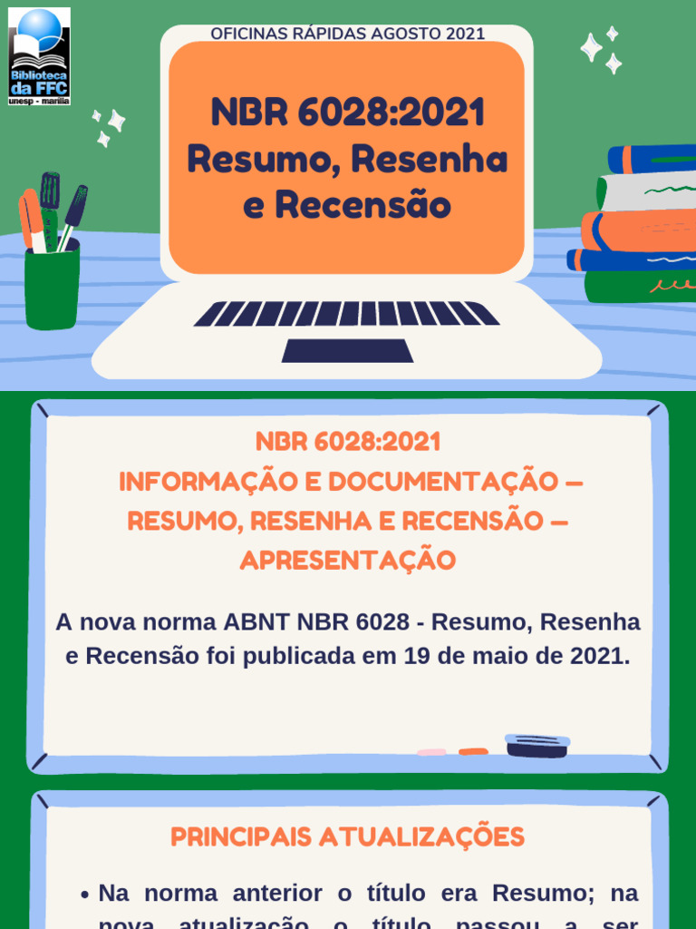 Slides Oficina Abnt NBR 6028 Resumo | PDF