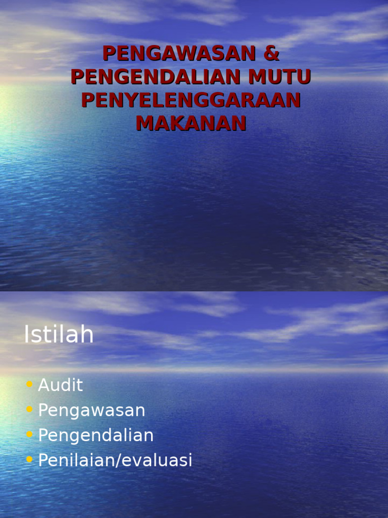 Pengawasan & Pengendalian Mutu PM | PDF