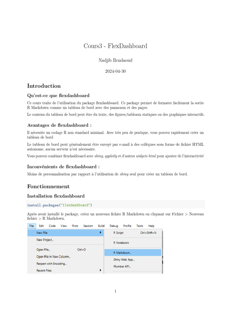 Cours3 - Dashboards Avec R | PDF
