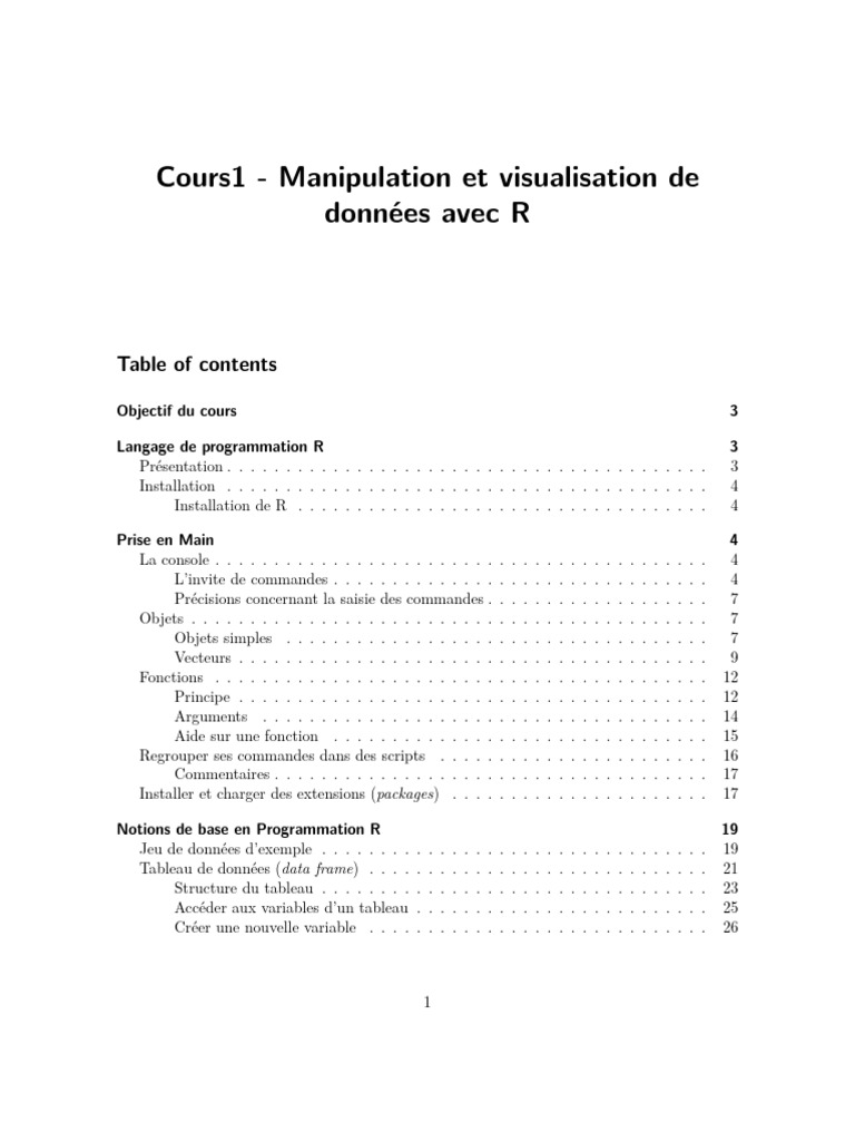 Cours1 - Programmation-R | PDF