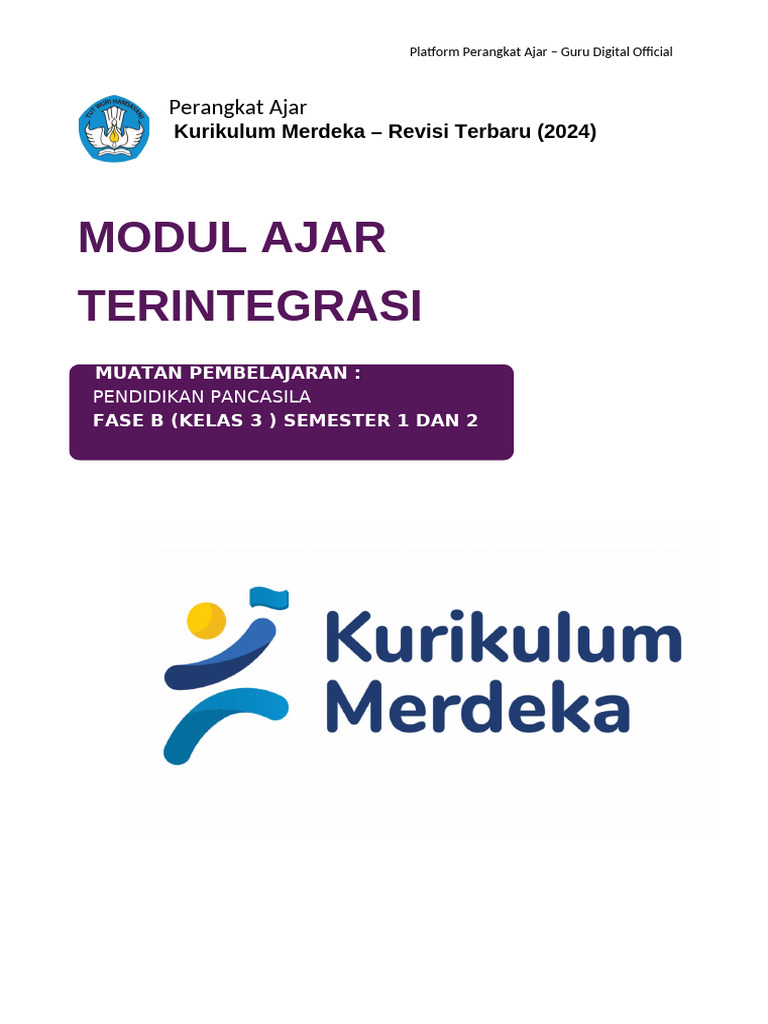 Modul Ajar Terintegrasi - PPKN - KLS - III | PDF