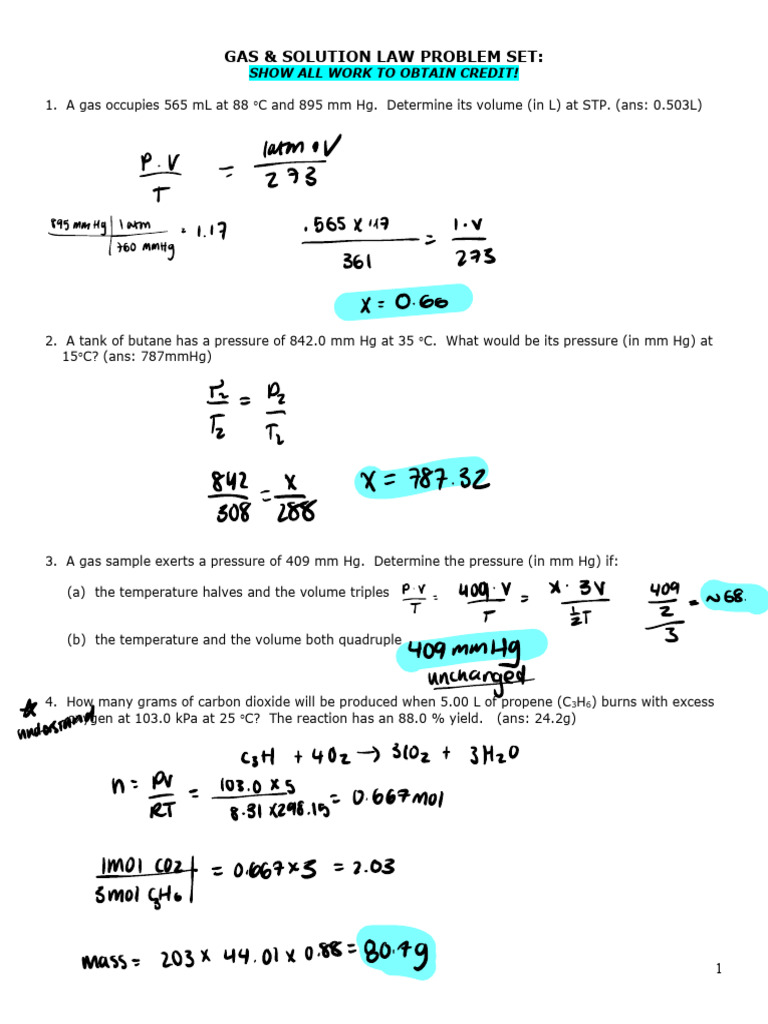 E-Gas-Solution Problem Set | PDF