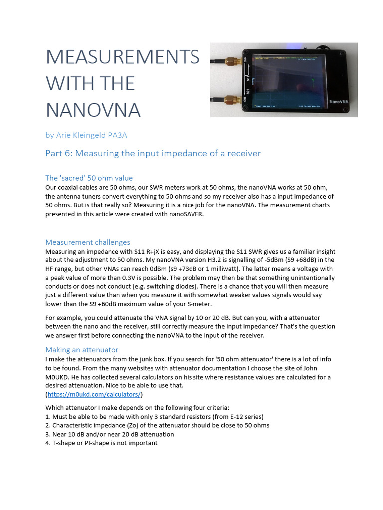 Measuring Receiver Input Impedance | PDF | Information And ...
