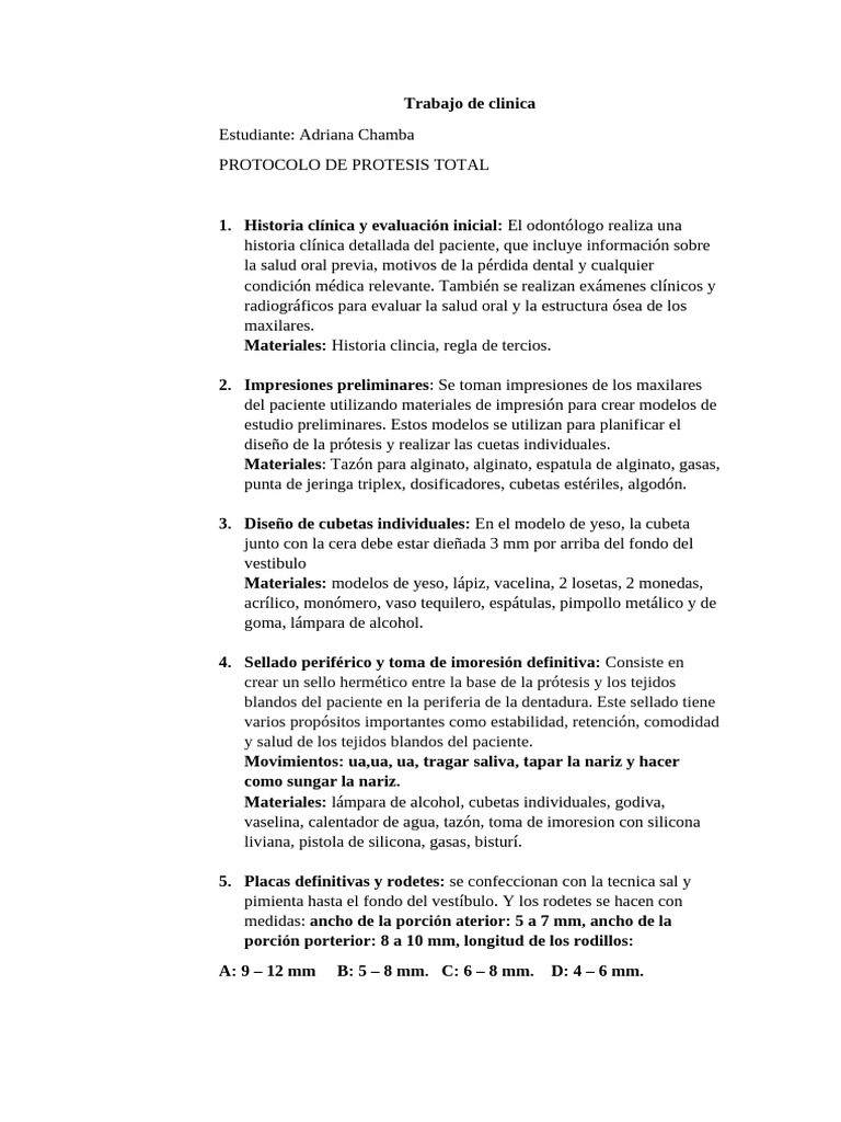 Protocolo Protesis Total | PDF