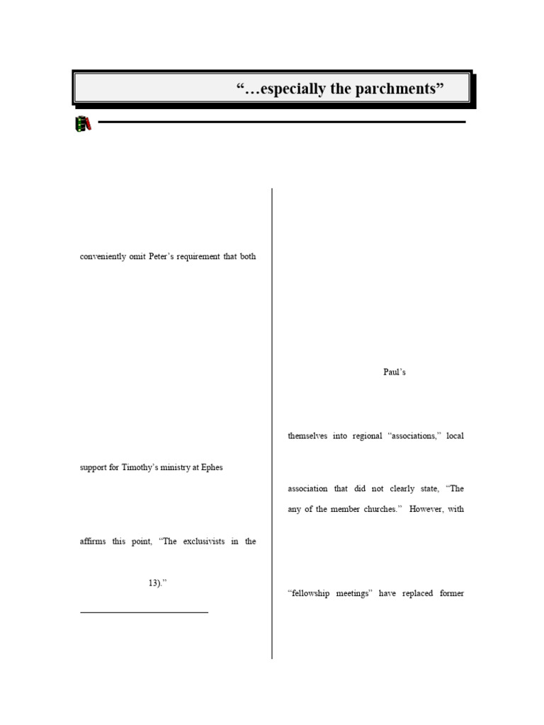 Apostolic Authority First Timothy by Elder Joe Holder | PDF