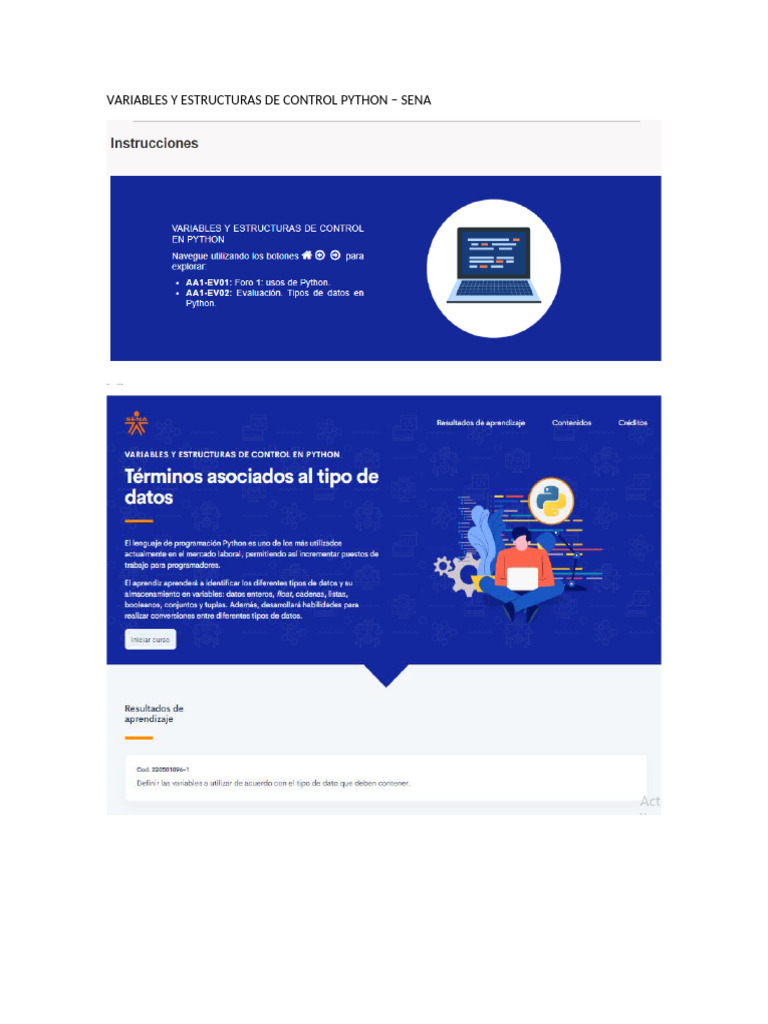 Variables y Estructuras de Control Python | PDF