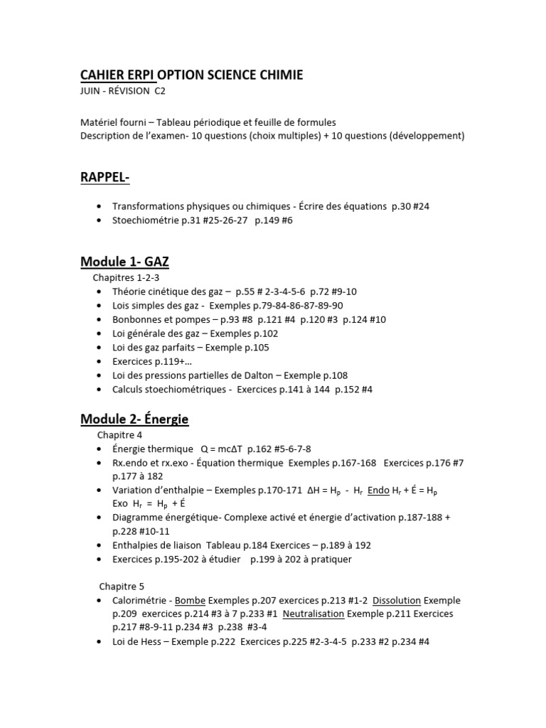 Juin Plan Etude 2016 | PDF