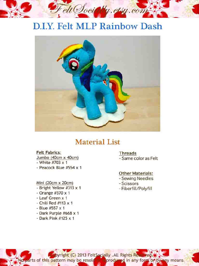 My Little Pony Blue - Felt Socially | PDF