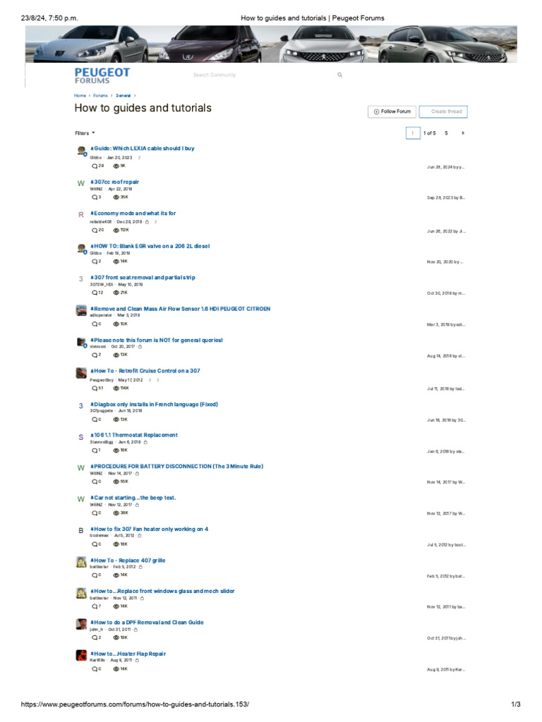 How To Guides and Tutorials - Peugeot Forums | PDF