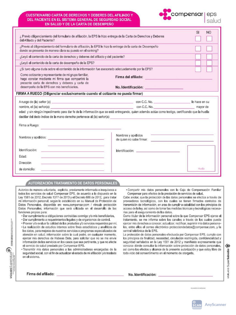 Formato - Afiliación - Eps en Blanco (20) (1) - Unlocked | PDF