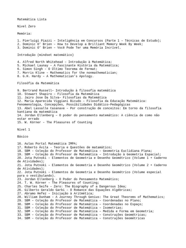 Matemática Lista | PDF