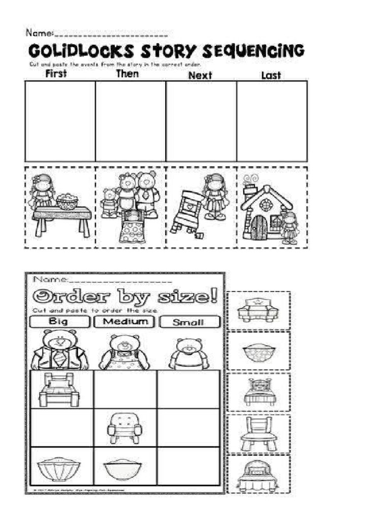 Goldilocks and The Three Bears Activities 1 | PDF