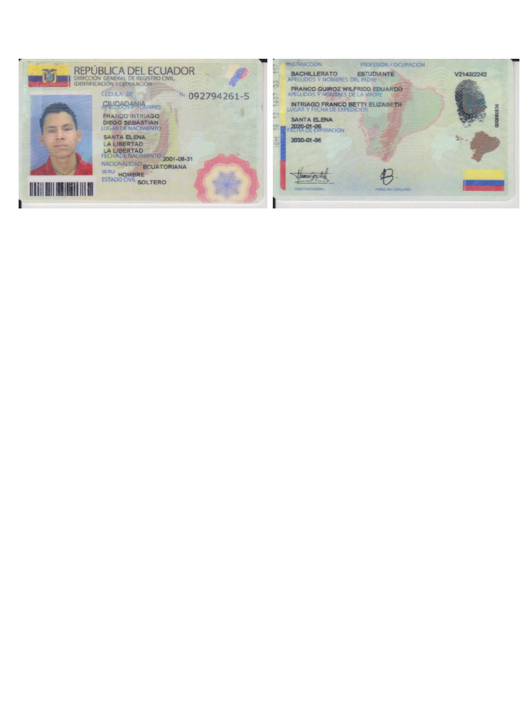 Cedula Diego Franco | PDF