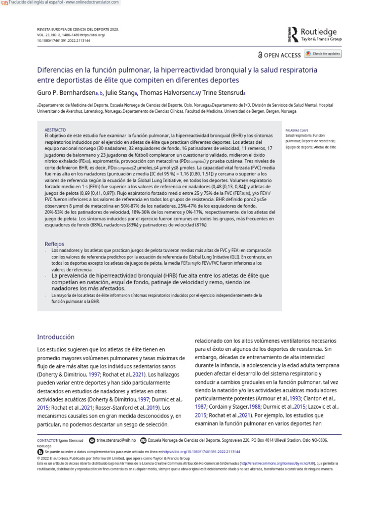 European Journal of Sport Science - 2022 - Bernhardsen - Differences in ...