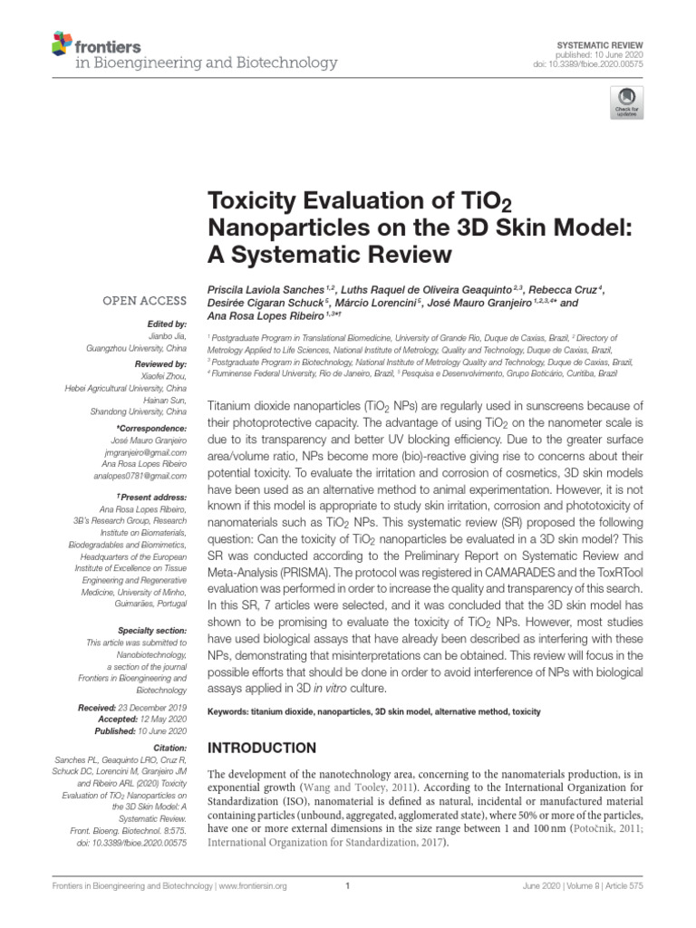 TiO2 Size Compared To Skin | PDF