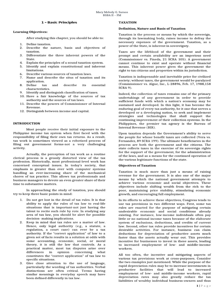 Basic Principles of Taxation | PDF | Taxes | Tax Noncompliance