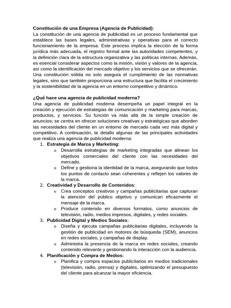Constitución de una Empresa | PDF