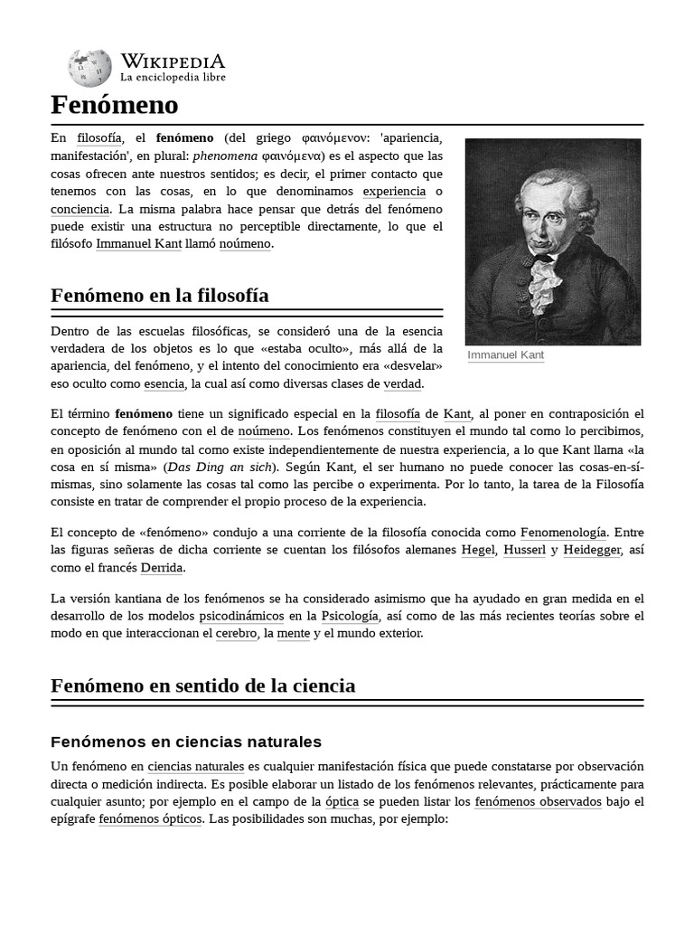 Fenómeno | PDF | Fenómeno | Ciencia y matemáticas