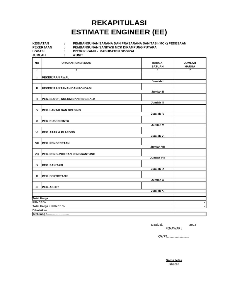 Rab MCK 2016 Kampung Bobomani | PDF