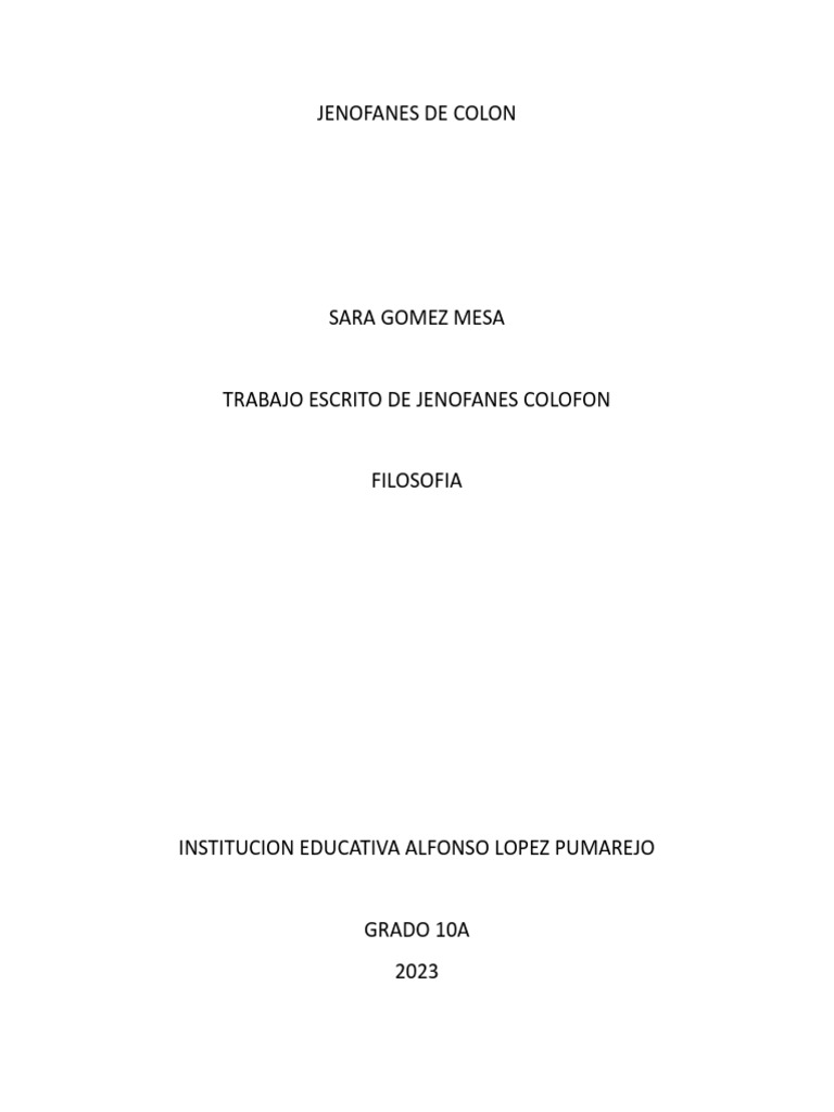 Jenófanes: Monoteísmo y Filosofía Griega | PDF | Verdad | Ciencias sociales