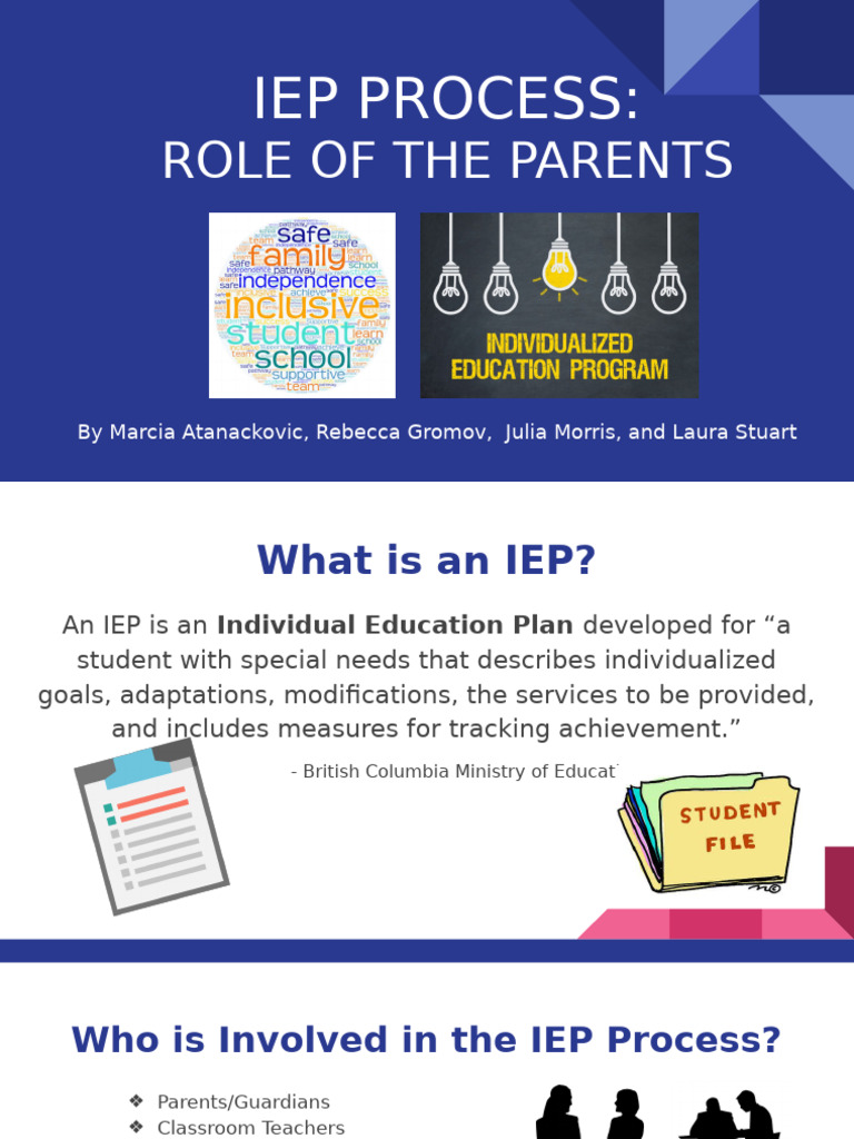 IEP Process - Role of Parents | PDF | Individualized Education Program | Wellness