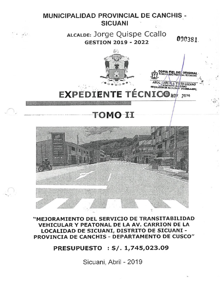Expediente Técnico - Tomo II | PDF