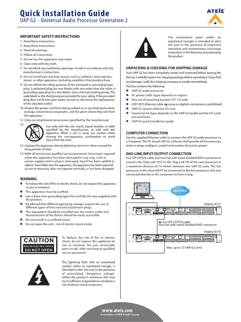 UAPG2 - Quick Installation Guide - en - Eu - v1.01 - Print | PDF