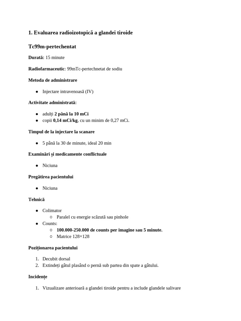 Evaluarea Radioizotopică A Glandei Tiroide | PDF