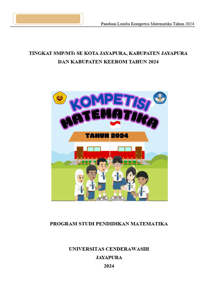 Panduan Lomba Kompetisi Matematika Tahun 2024 | PDF