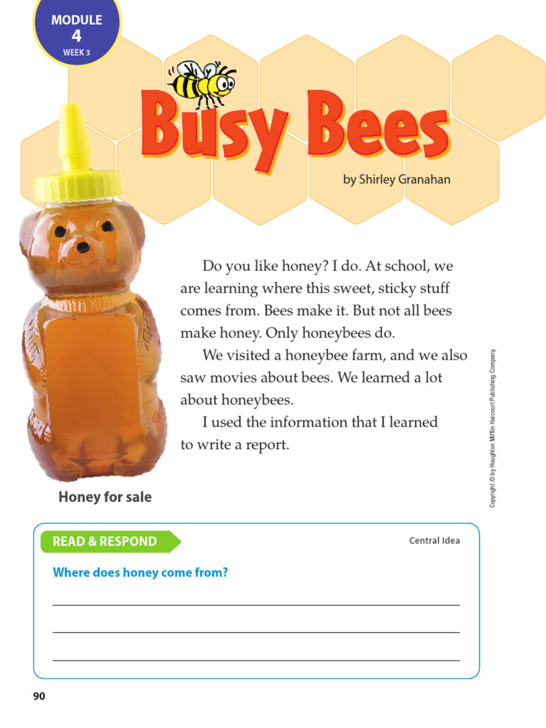 Bees Printable Text And Questions Pdf