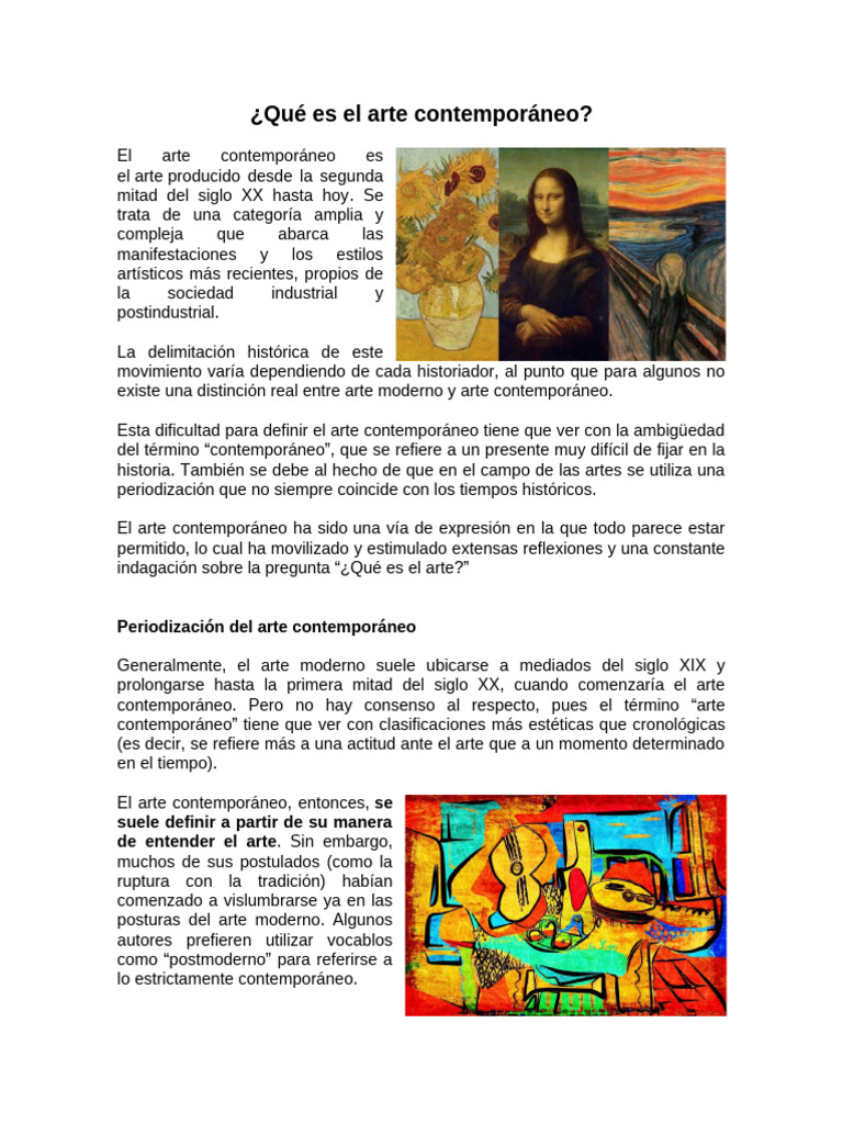 Qué Es El Arte Contemporáneo | PDF