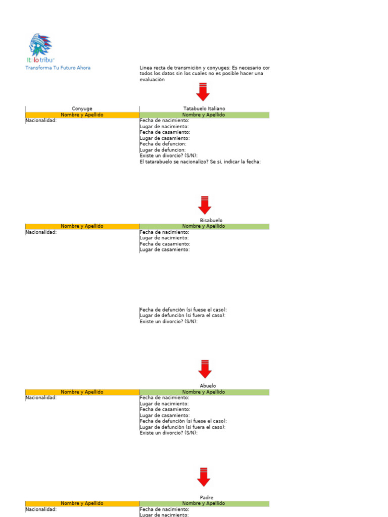 Arbol Genealogico Tatarabuelo Vs1.2 | PDF