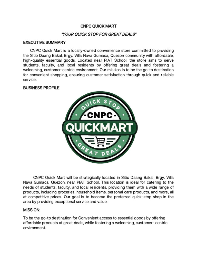 CNPC QUICK MART With Financial | PDF