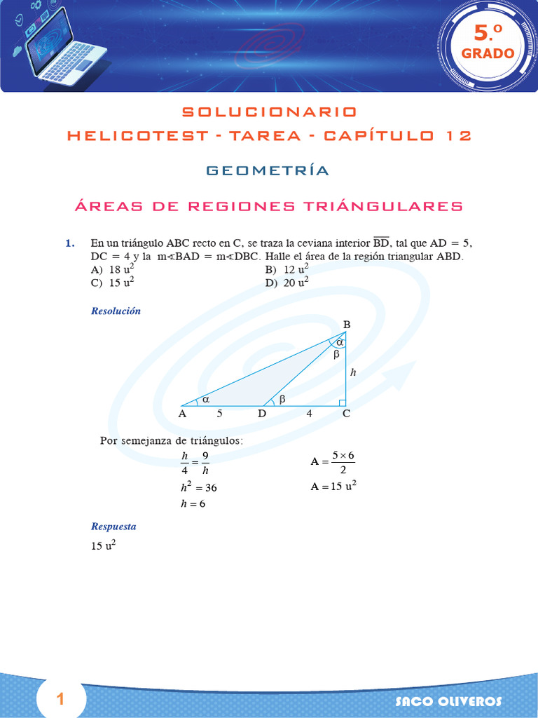 3 - Geom - 5° - Cap 12 - Sol - Tarea - 23 | PDF